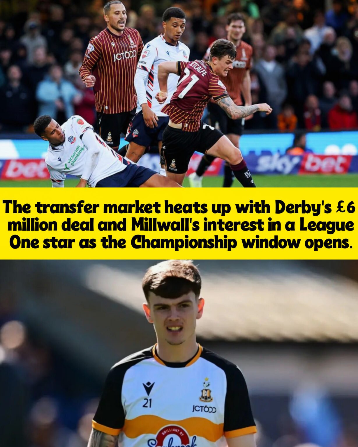 A £6 million deal for Derby and Millwall's move for a League One star ...